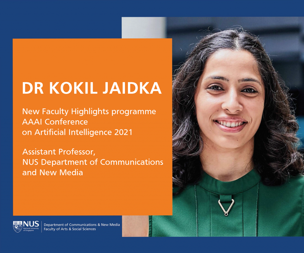 Budding young researcher in the field of AI: Dr Kokil Jaidka ...