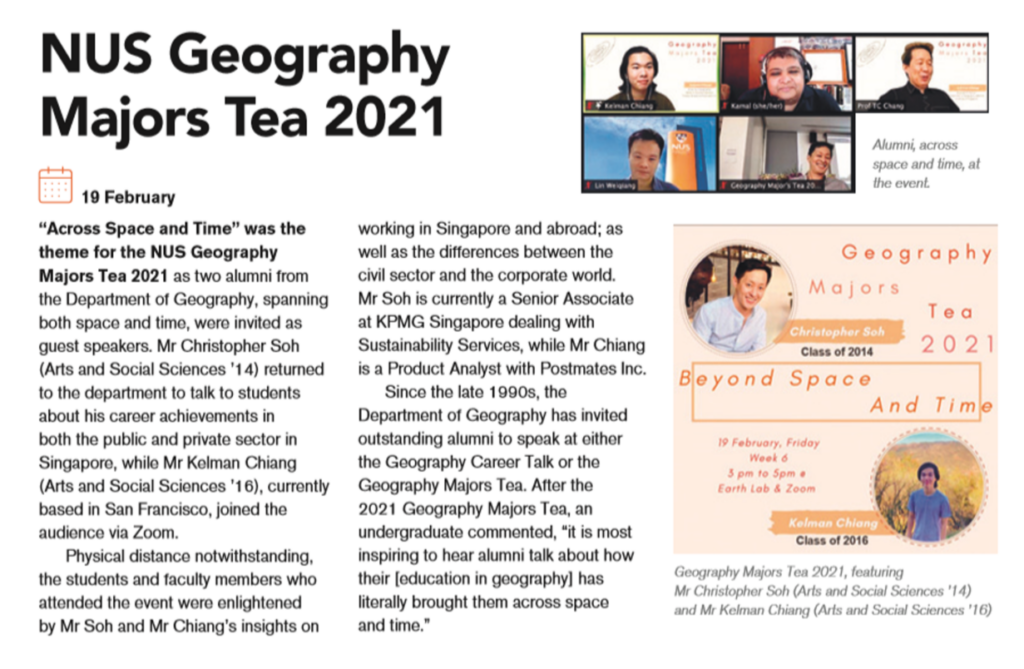 NUS Geographical Society – Department of Geography