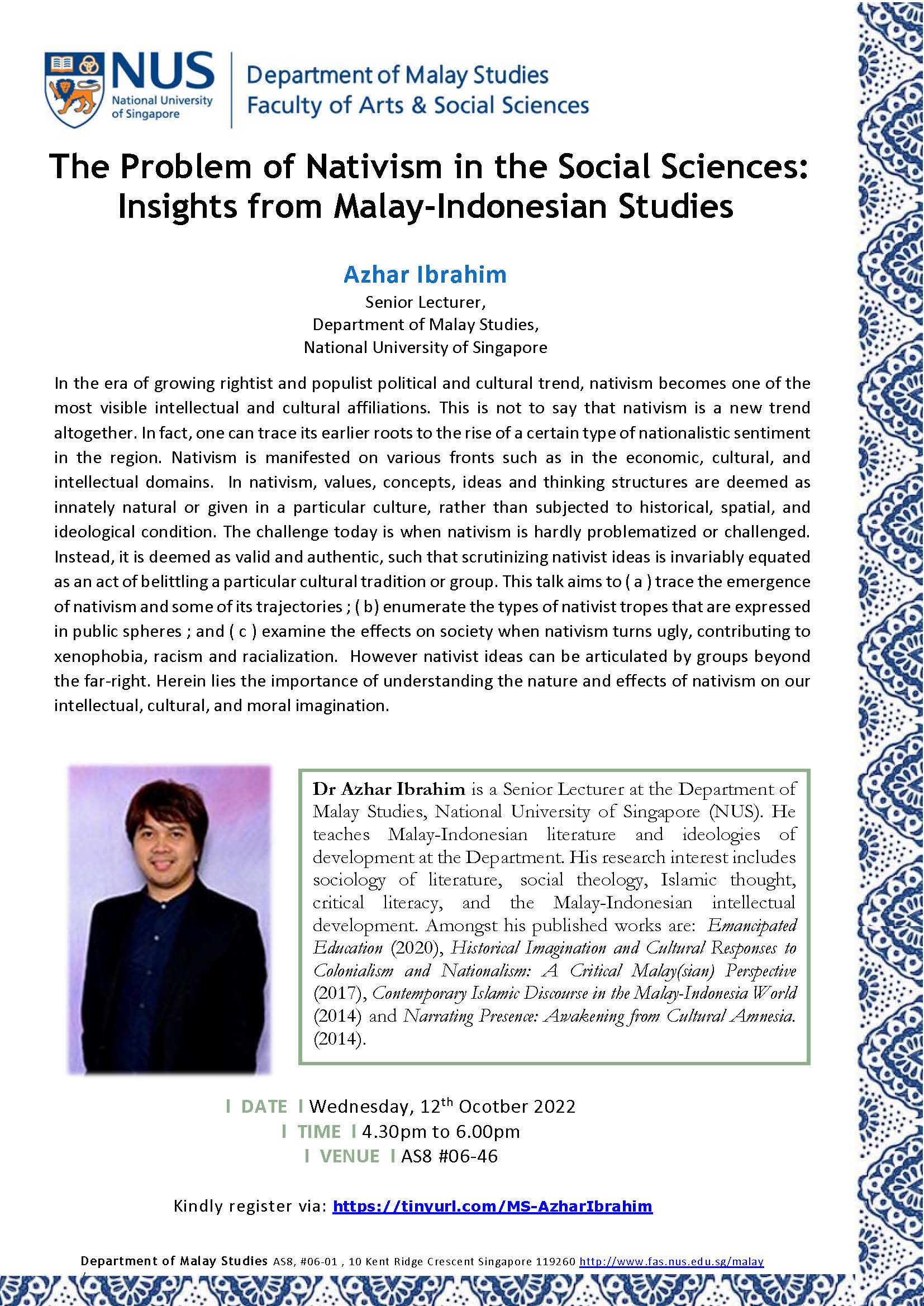The Problem of Nativism in the Social Sciences: Insights from Malay ...