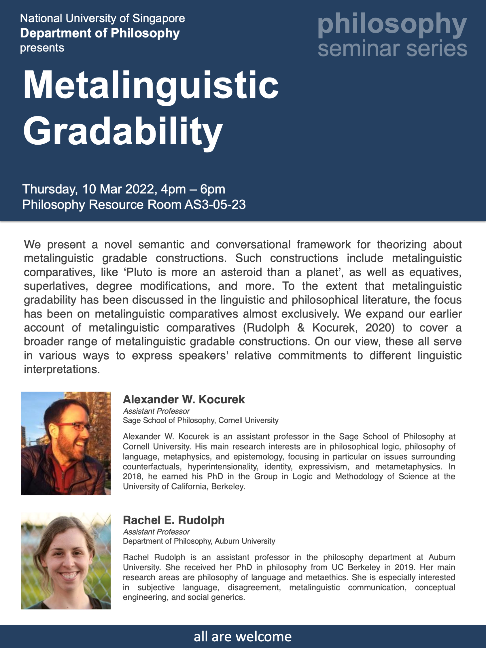 “Metalinguistic Gradability” by Dr. Alexander W. Kocurek & Dr. Rachel E ...