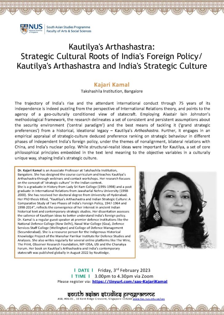 Kautilya’s Arthashastra: Strategic Cultural Roots of India’s Foreign Policy/ Kautilya’s ...