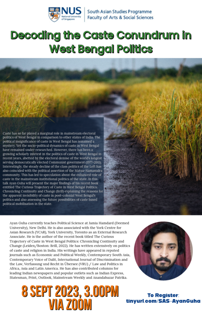 Decoding the Caste Conundrum in West Bengal Politics by Dr Ayan Guha – South Asian Studies Programme