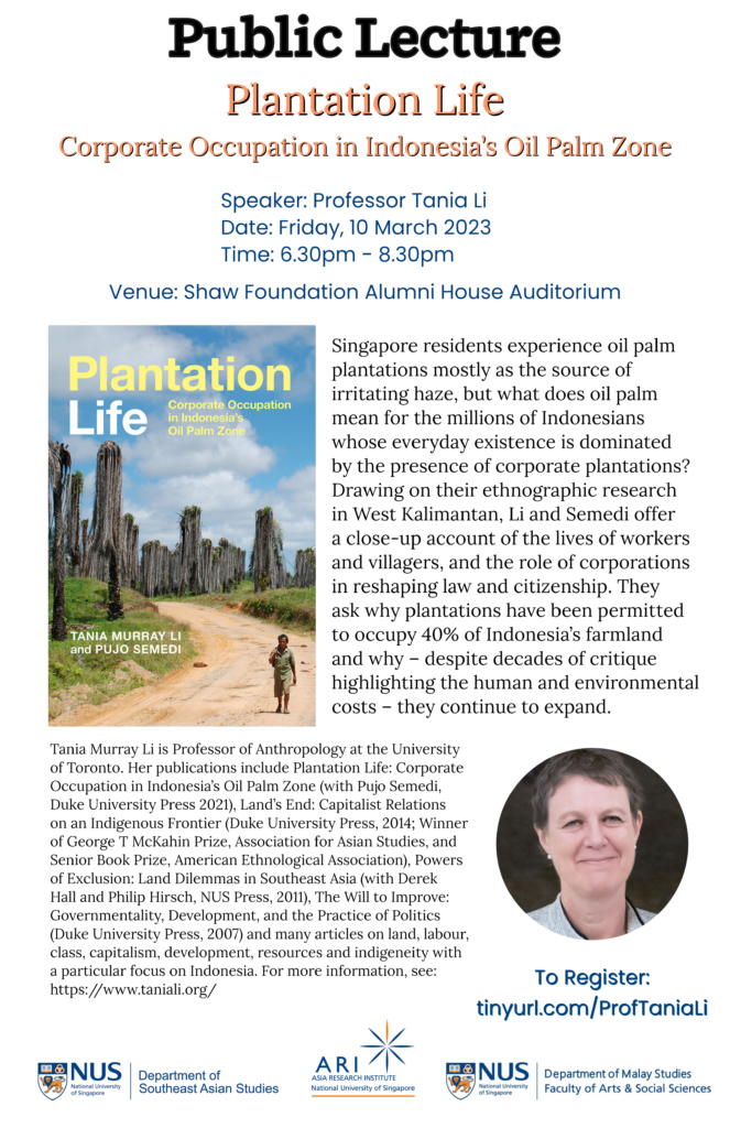 Plantation Life. Corporate Occupation in Indonesia’s Oil Palm Zone by ...