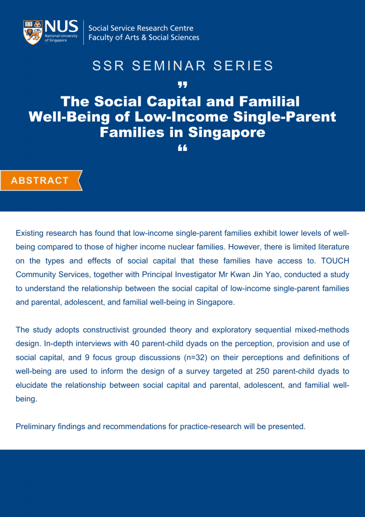 The Social Capital and Familial Well-Being of Low-Income Single-Parent ...