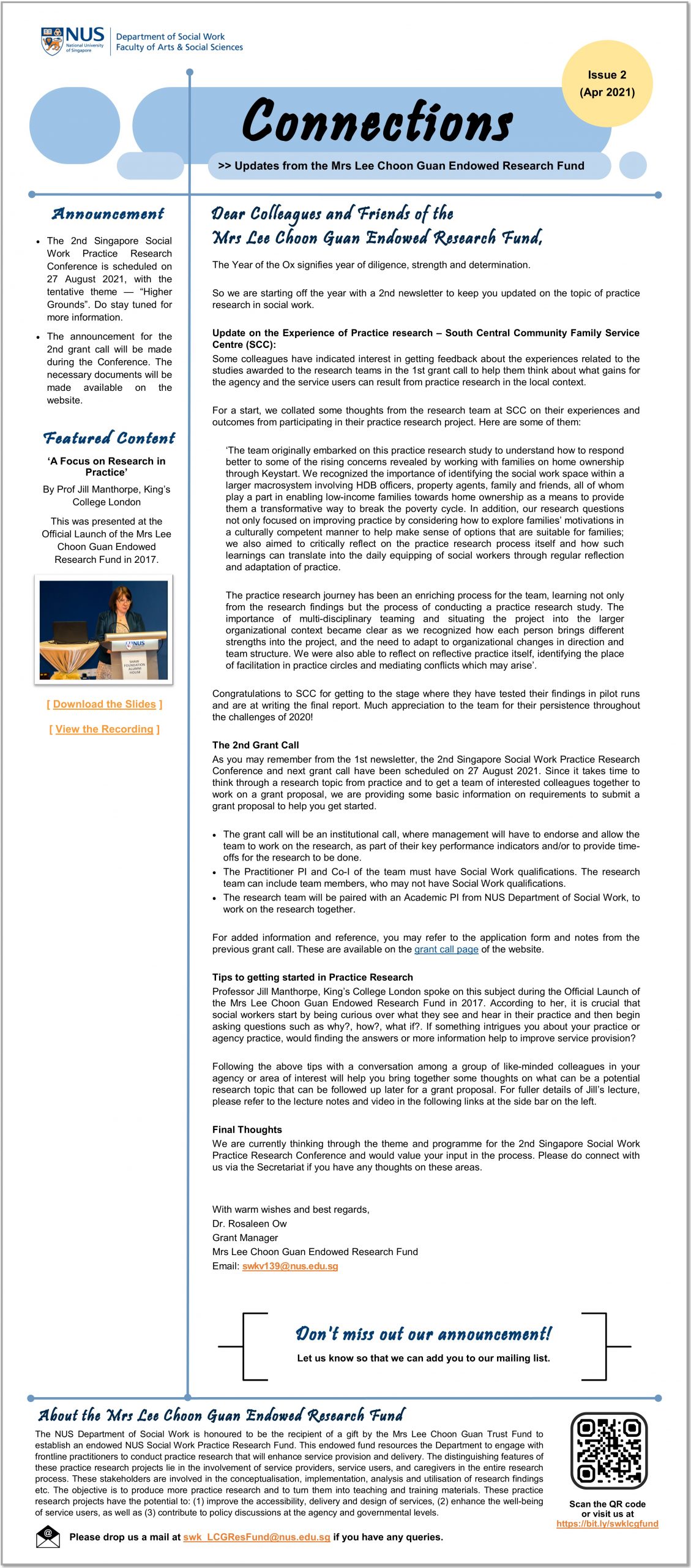 Newsletters – Department of Social Work