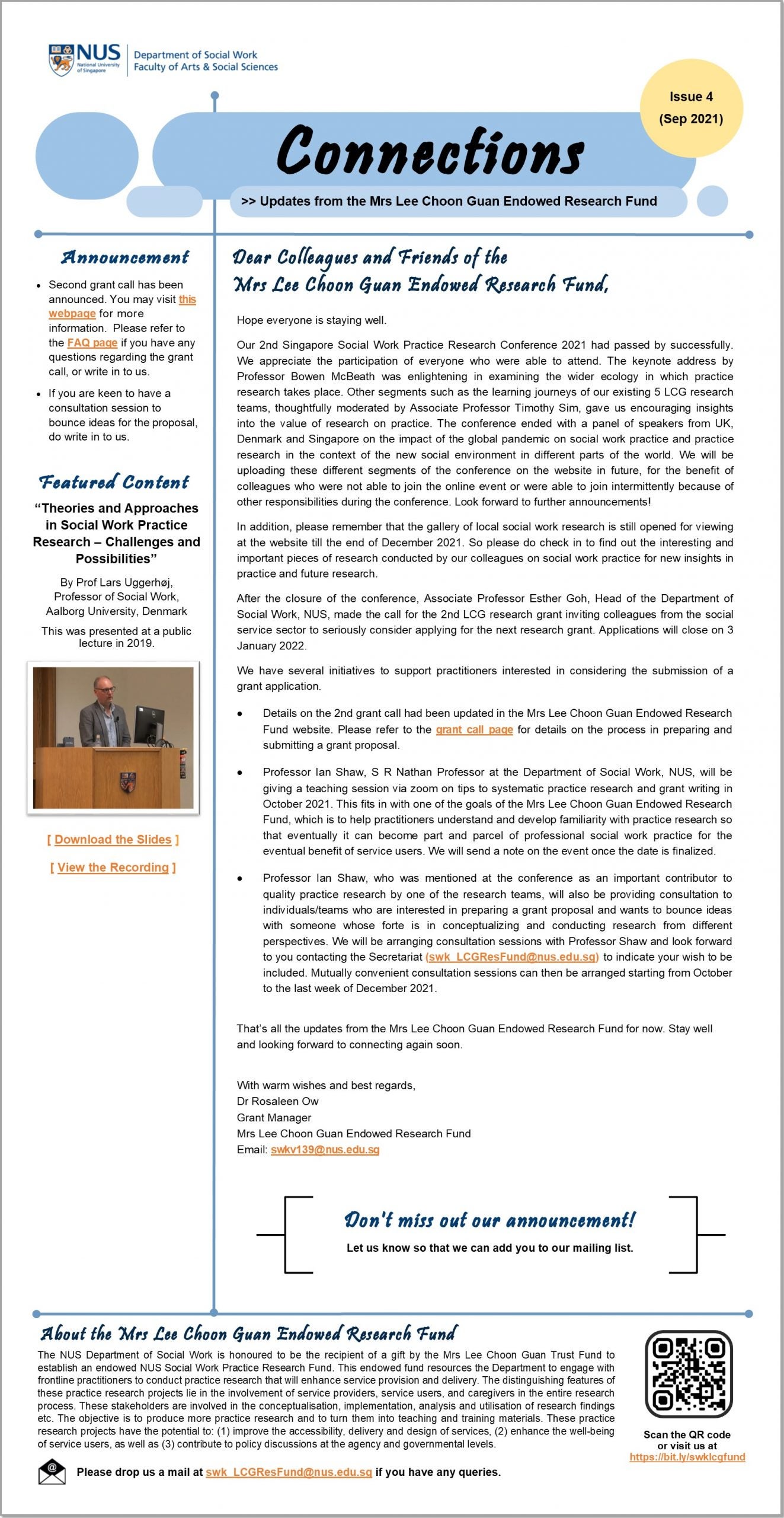 Newsletters – Department of Social Work