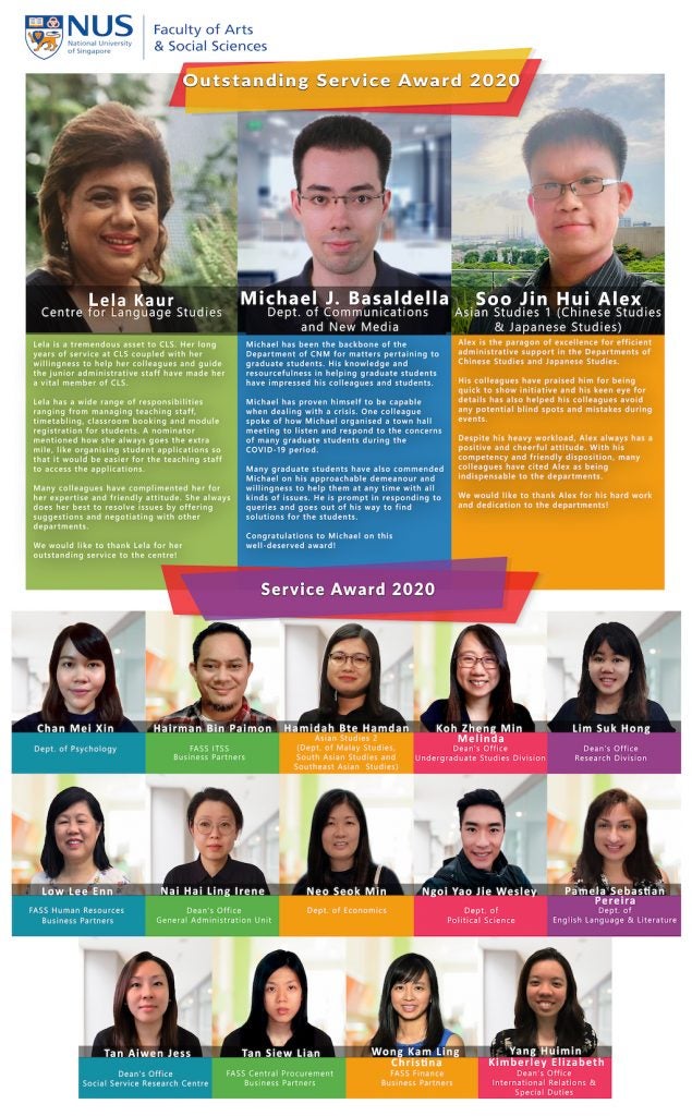 FASS Service Award 2020 – NUS Faculty of Arts & Social Sciences