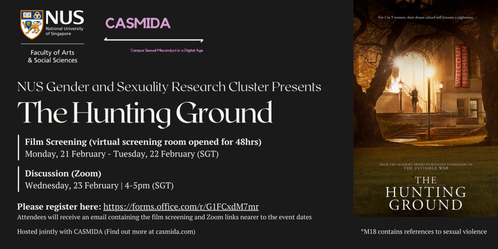 The Hunting Ground Film Screening + Discussion – NUS Faculty of Arts ...