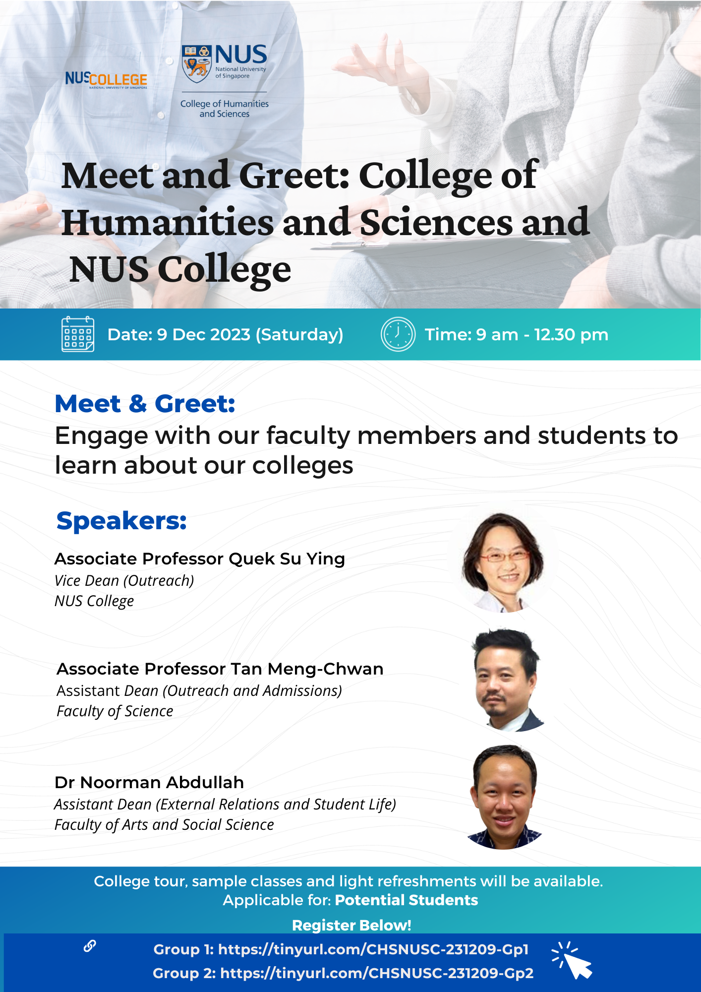 Meet & Greet CHS and NUSC – NUS Faculty of Arts & Social Sciences