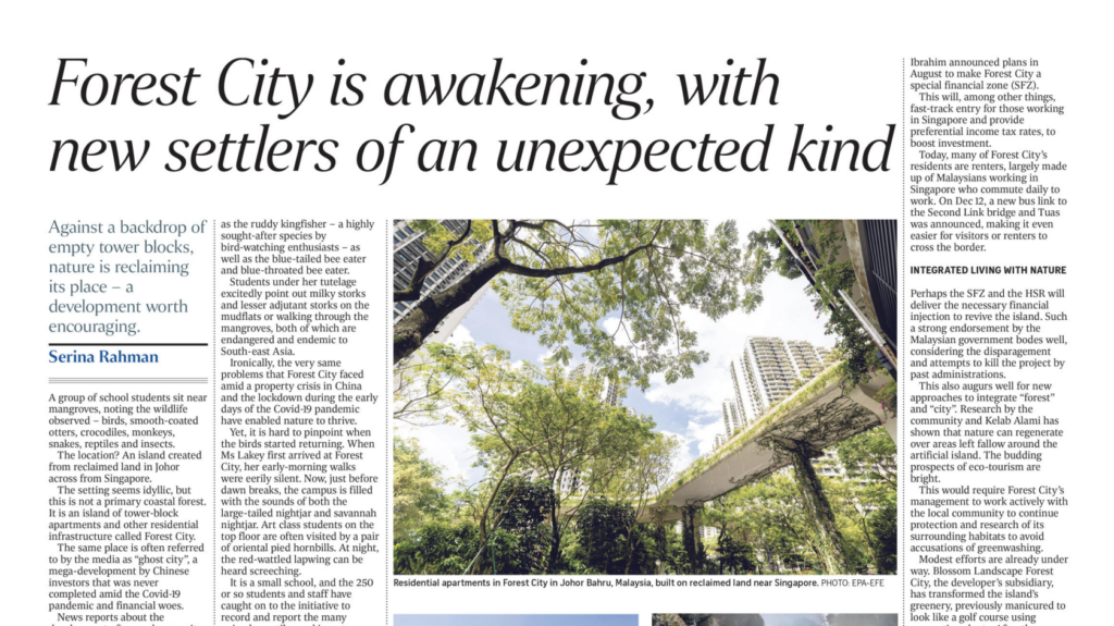 Forest City is Awakening, with New Settlers of an Unexpected Kind – NUS ...