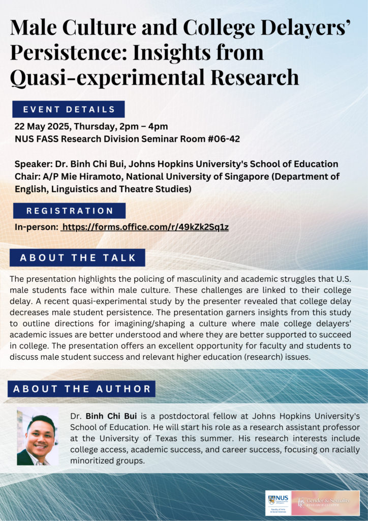 Male Culture and College Delayers’ Persistence: Insights from Quasi ...